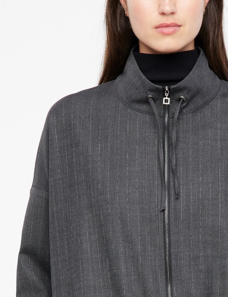 Grey gabardine jacket - pinstripes by Sarah Pacini