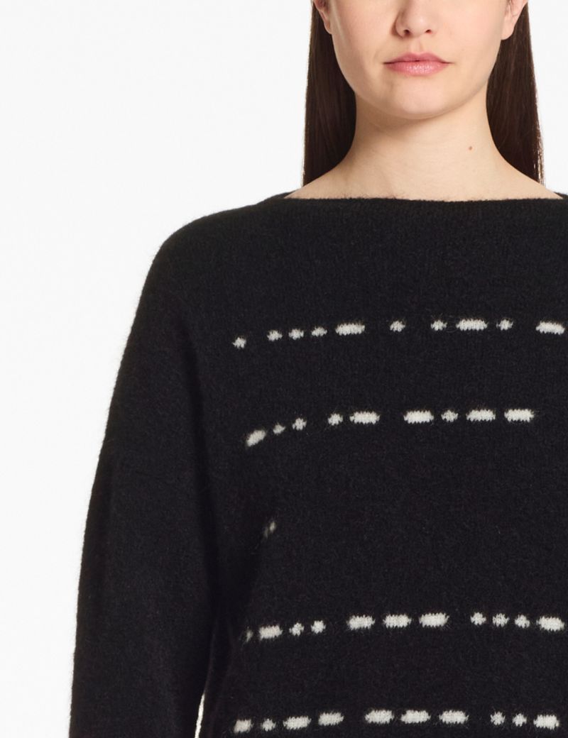 Black reversible sweater – morse code by Sarah Pacini