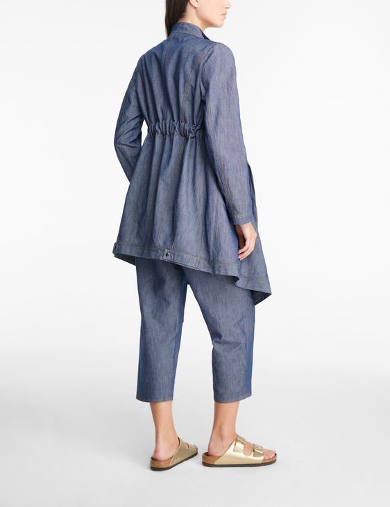 Veste en jeans - ceinture à nouer Sarah Pacini - Stone