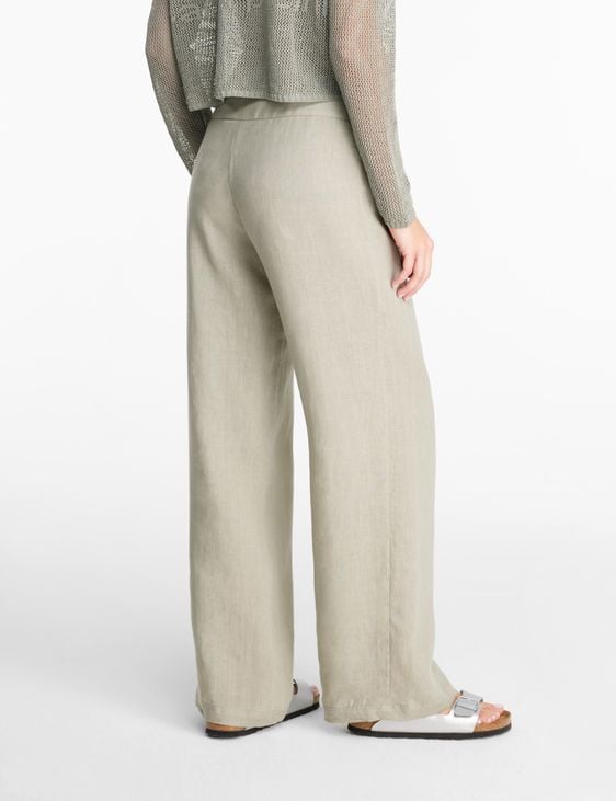 Green linen linen pants - chloé by Sarah Pacini