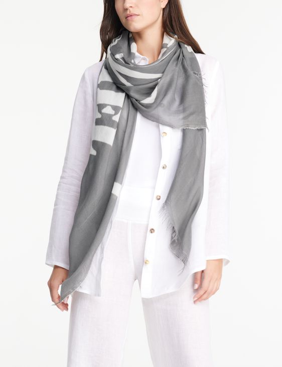 Grey modal-silk scarf - confidential by Sarah Pacini